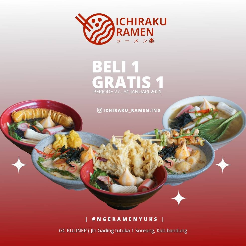 Menu at Ichiraku ramen soreang restaurant, Bandung