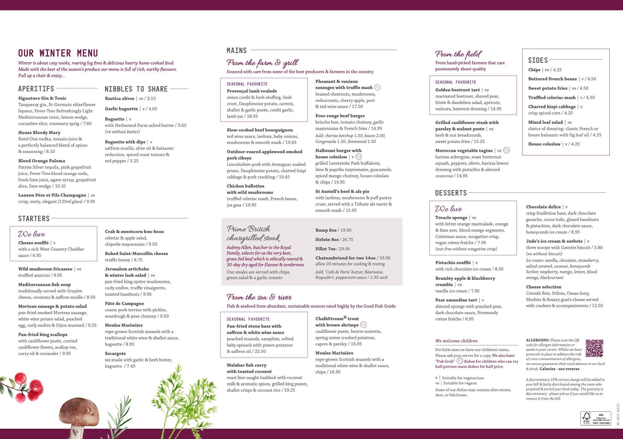 Menu at The White Bear pub & bar, Ruislip, Ickenham Rd