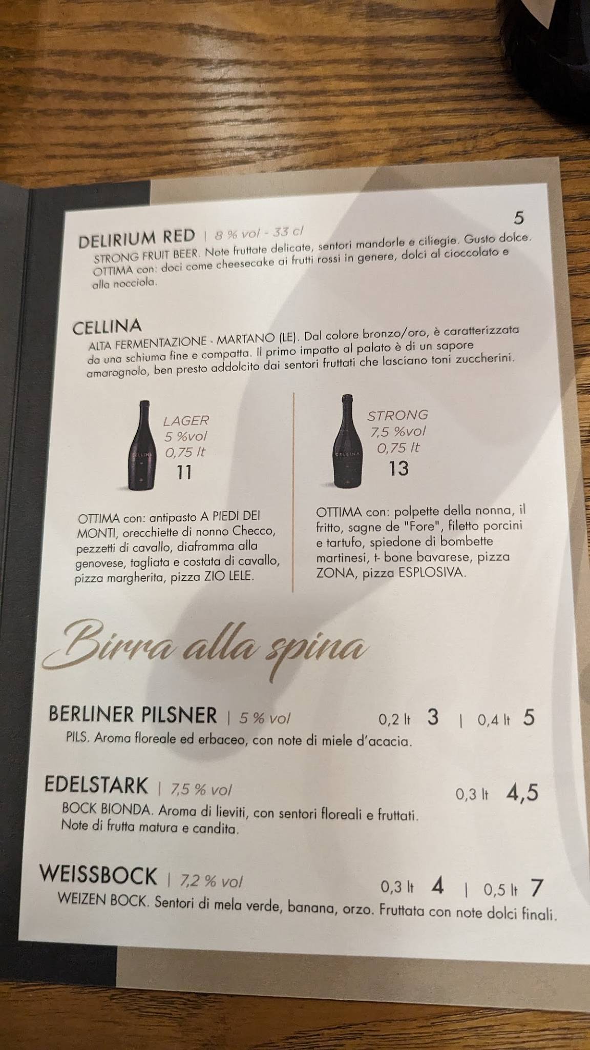 Menu da il Mattarello 2.0 steakhouse, San Cassiano