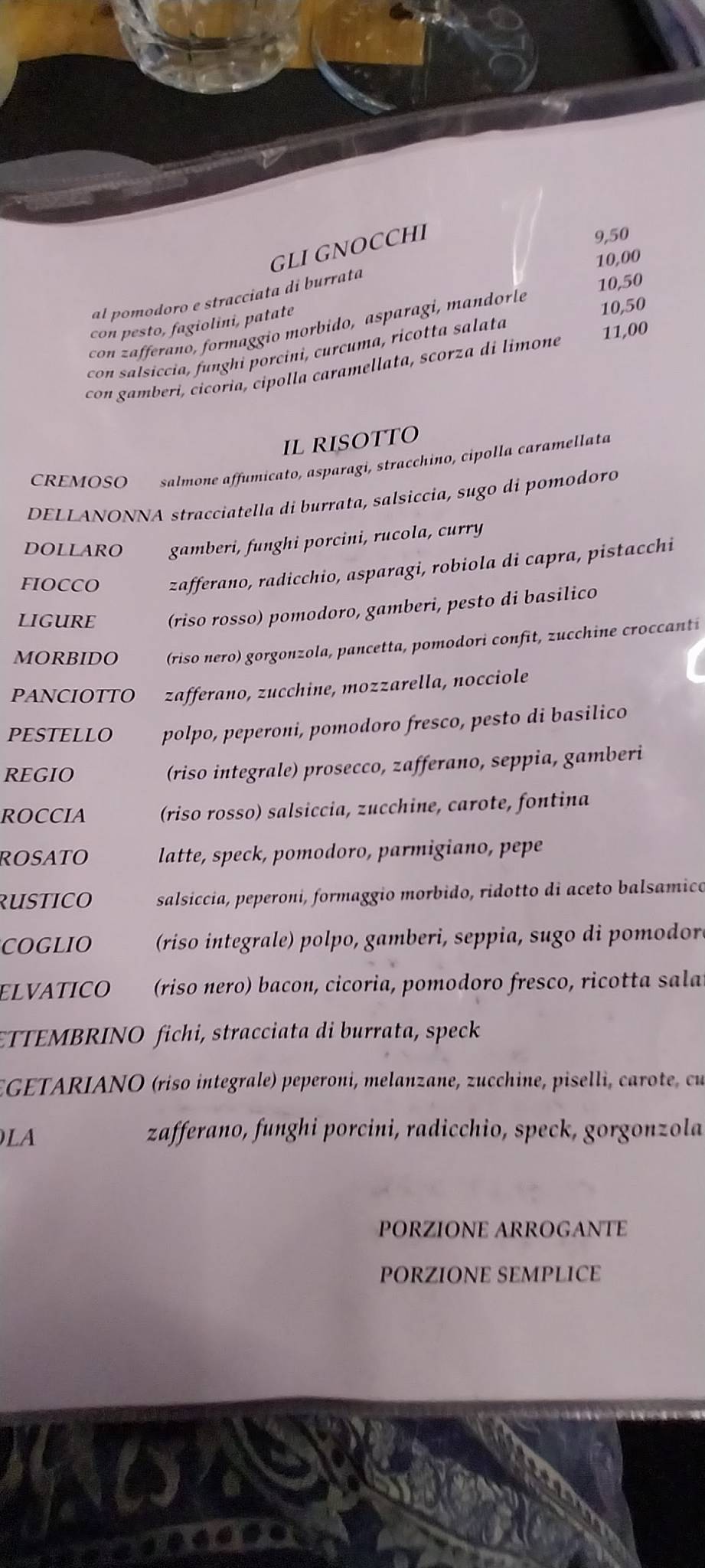 Menu da Il Vicolo ristorante, Torino, Via San Francesco Da Paola