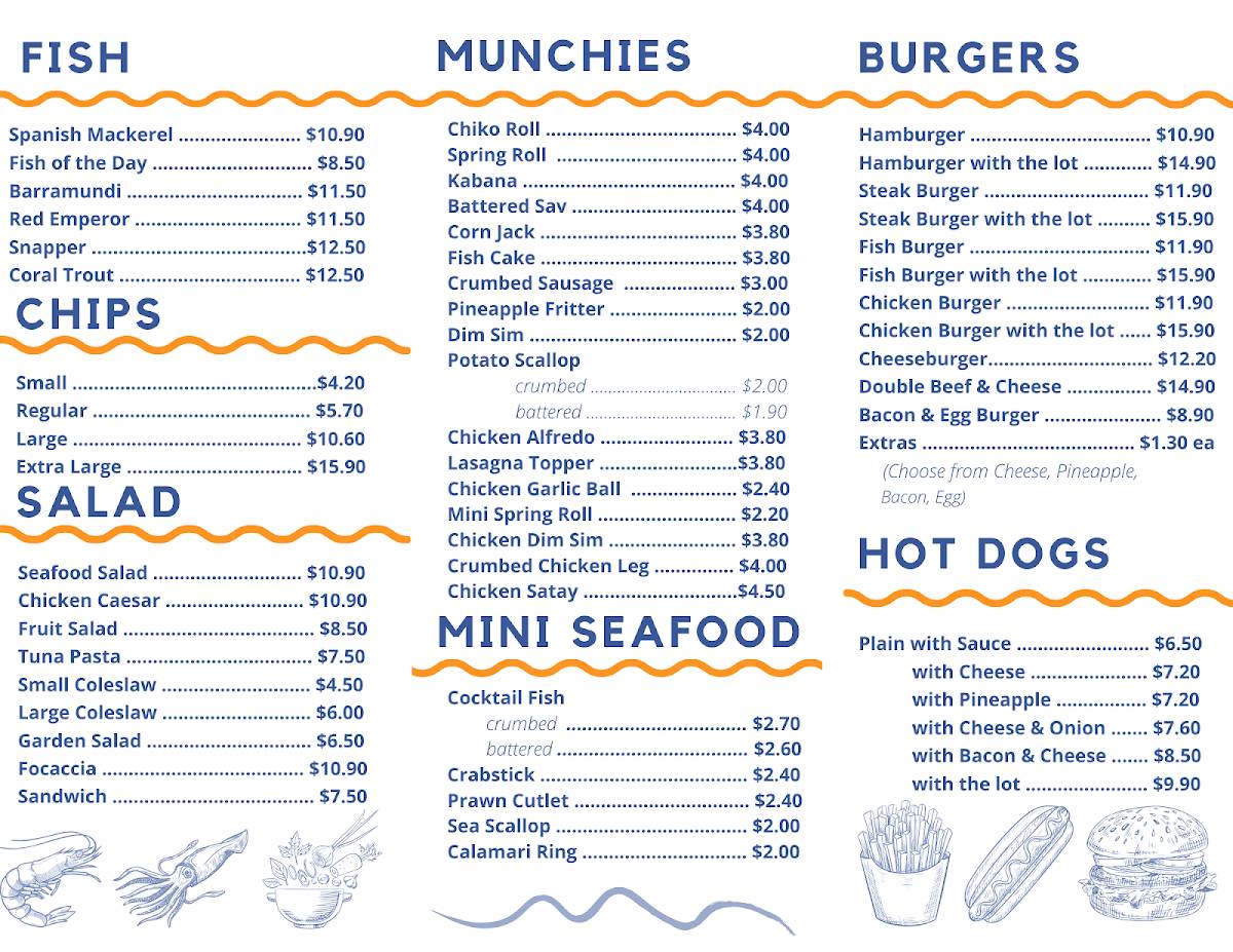 Menu at In2Splashs restaurant, Smithfield