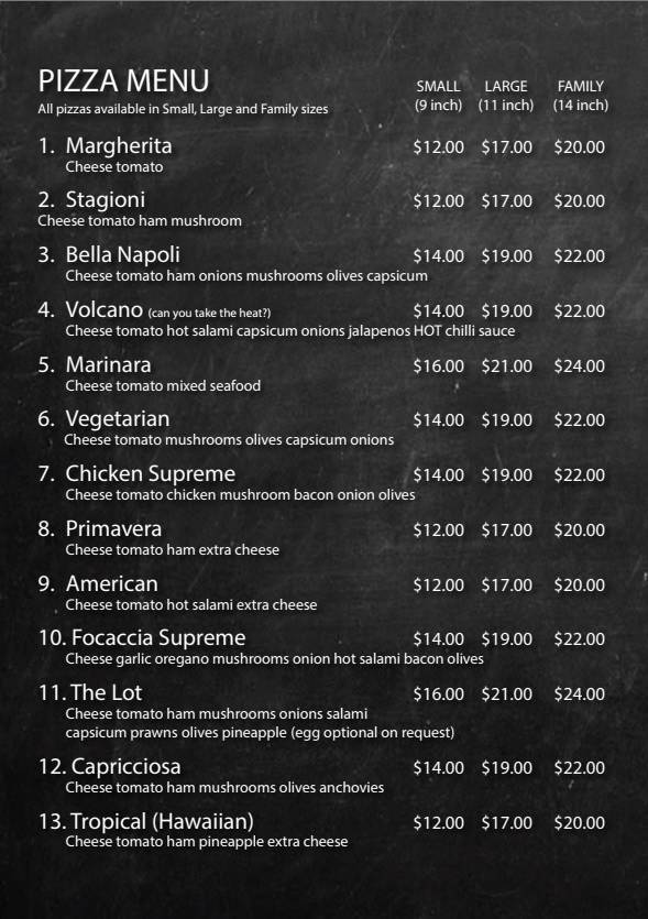 Menu at Integra Pizza Romsey pizzeria, Romsey