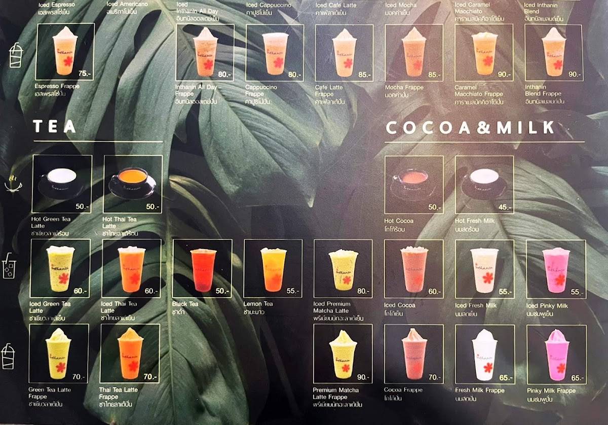 Carta del café Inthanin Coffee สาขาสุเทพ (หลังมช.), Pa Daet