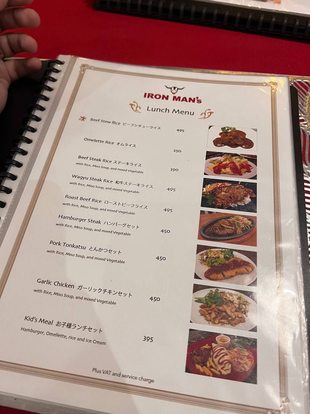 Menu at Iron Man's Steak House steakhouse, Makati