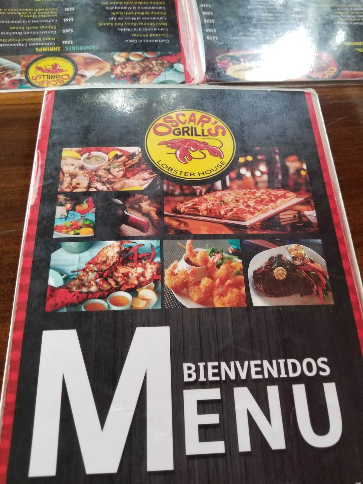 Menu at Oscars Grill pizzeria, Isla Mujeres
