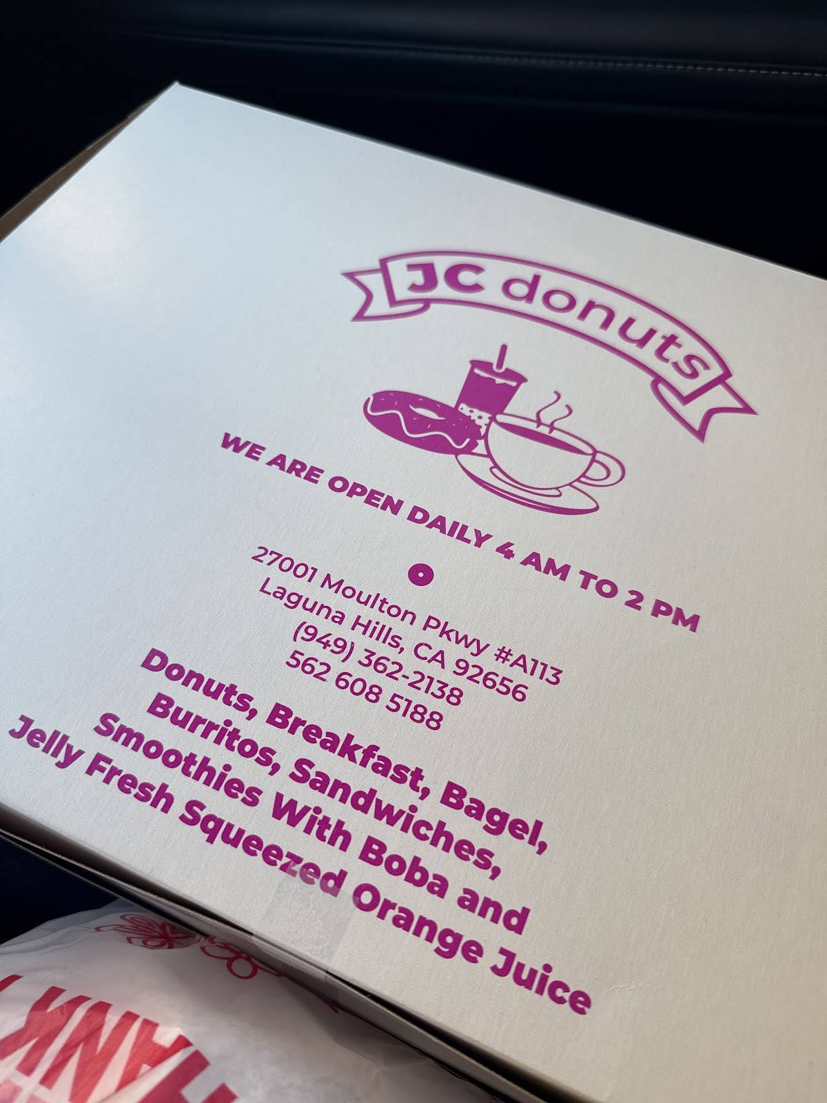 Menu at JC Donuts, Aliso Viejo