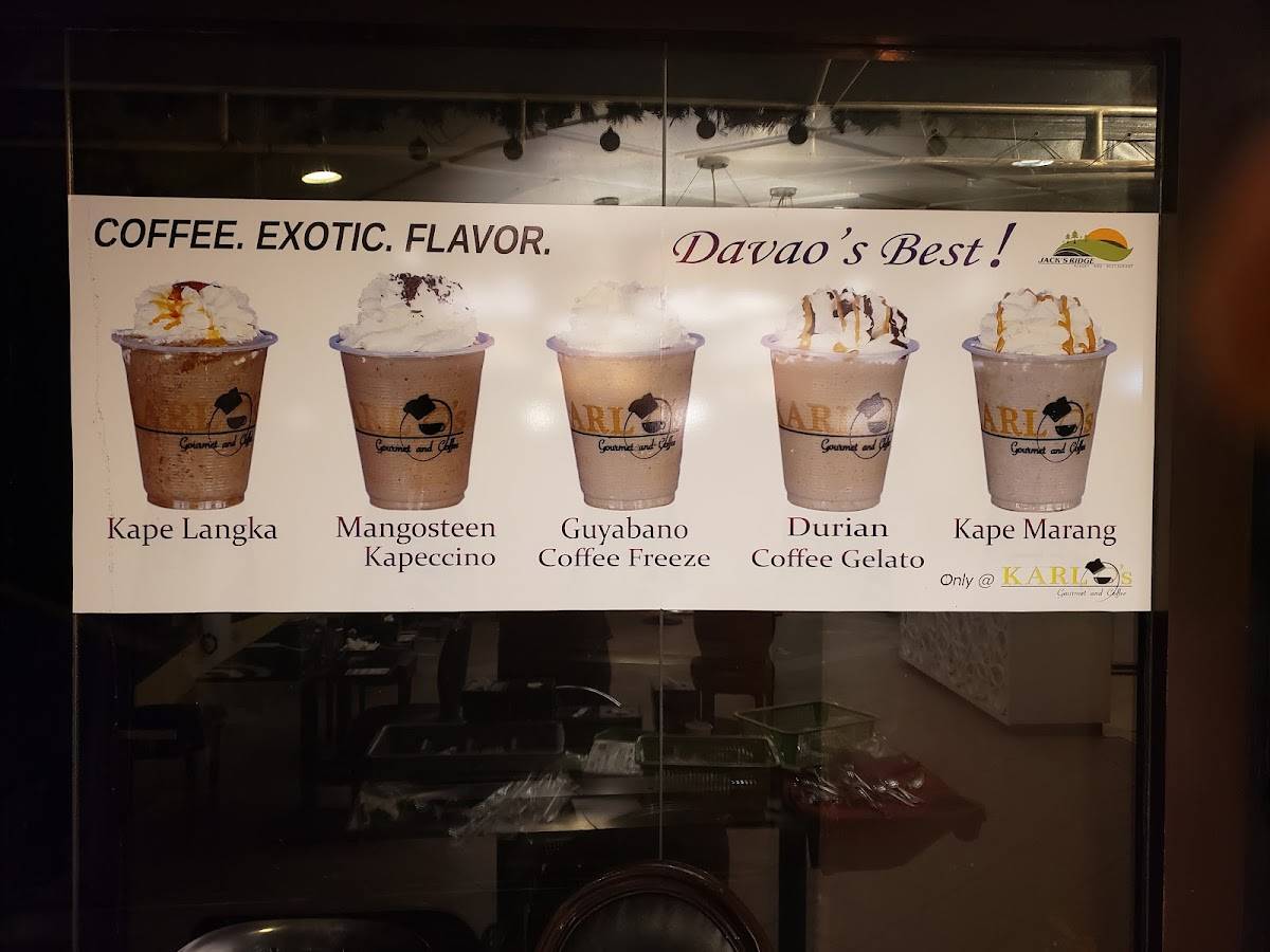 Menu at Jack's Ridge restaurant, Davao City
