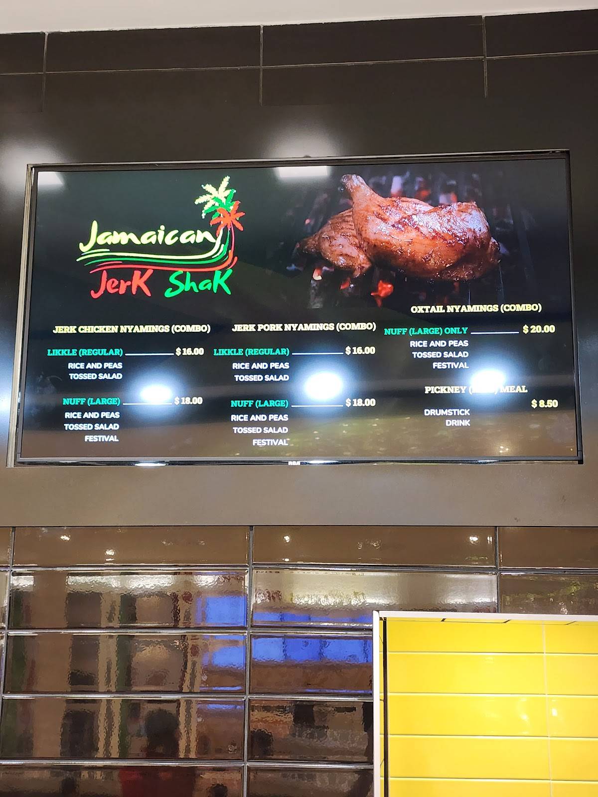Menu au Jamaican Jerk Shak restaurant, Edmonton
