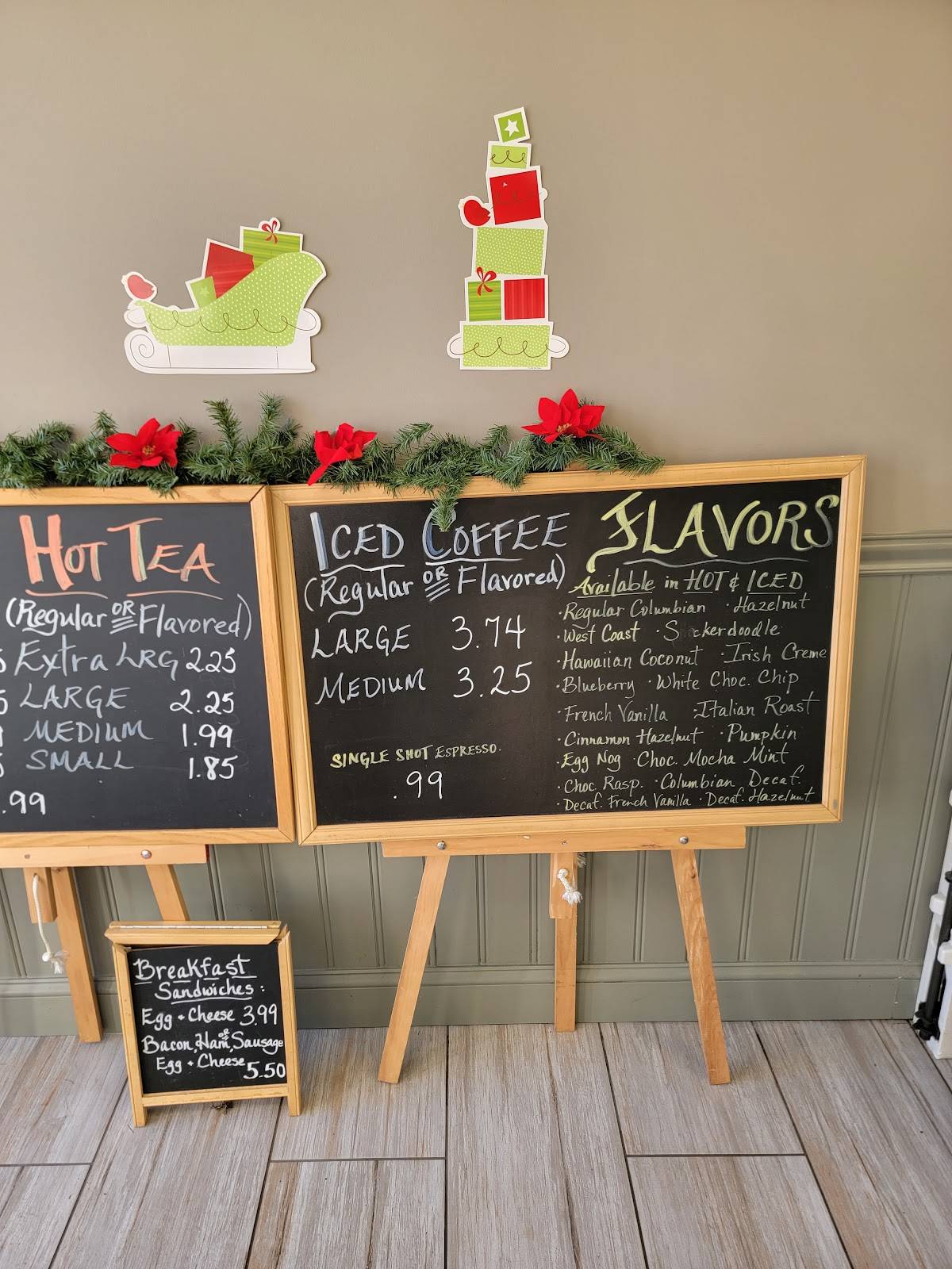 Menu at Java's Brewin' cafe, Billerica