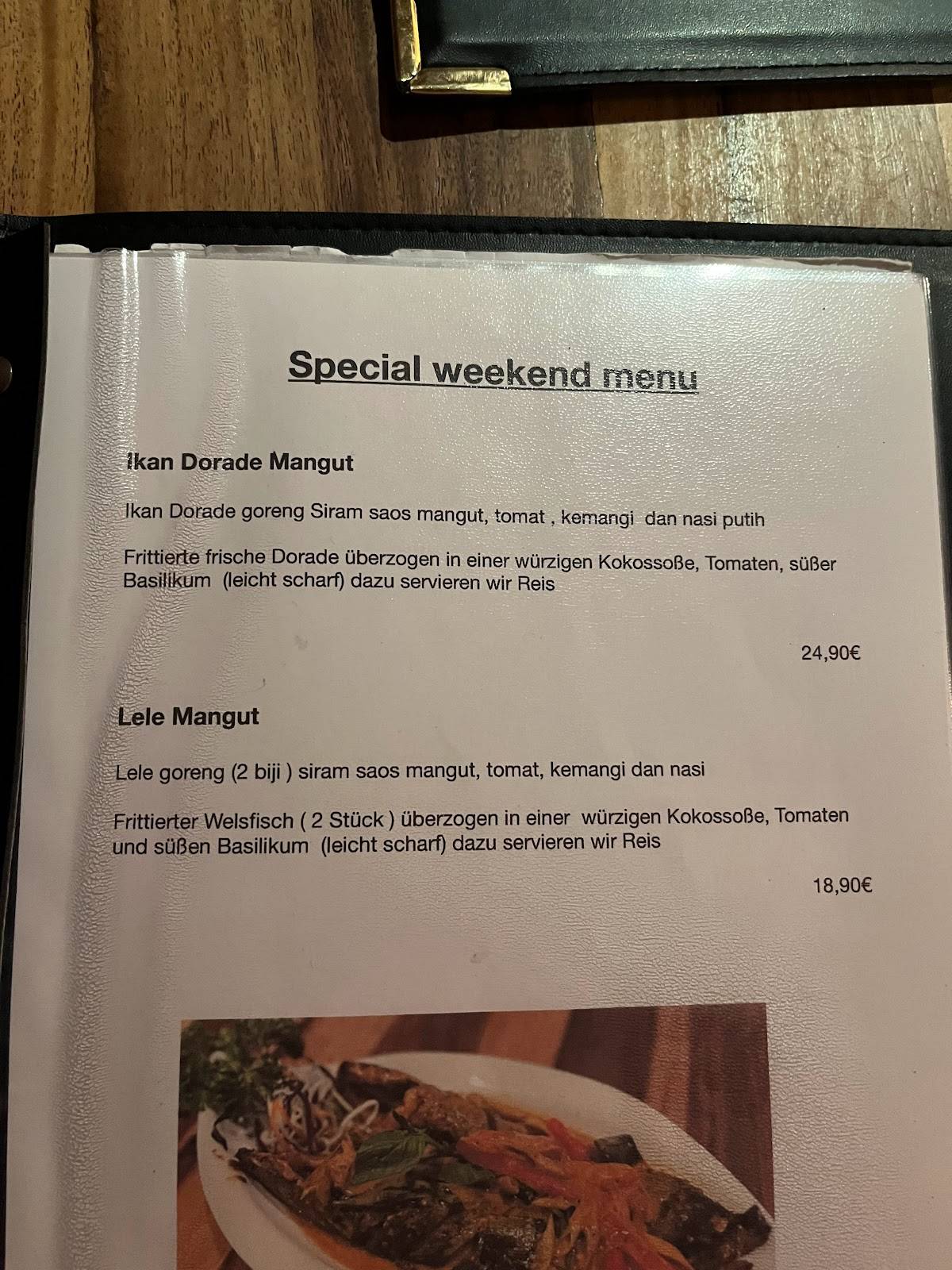 Speisekarte von Jawa Restaurant - Traditional Indonesian Food, Hamburg