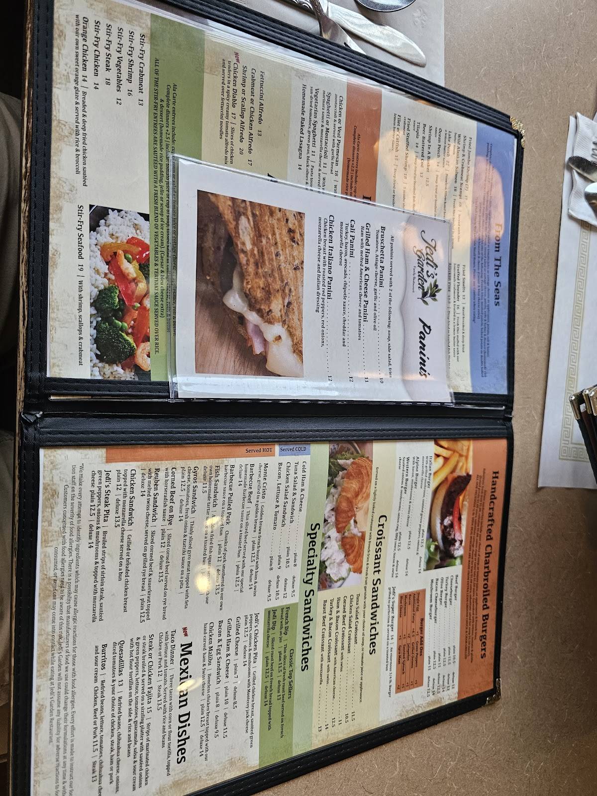 Menu at Jedi's Garden Family Restaurant, Griffith