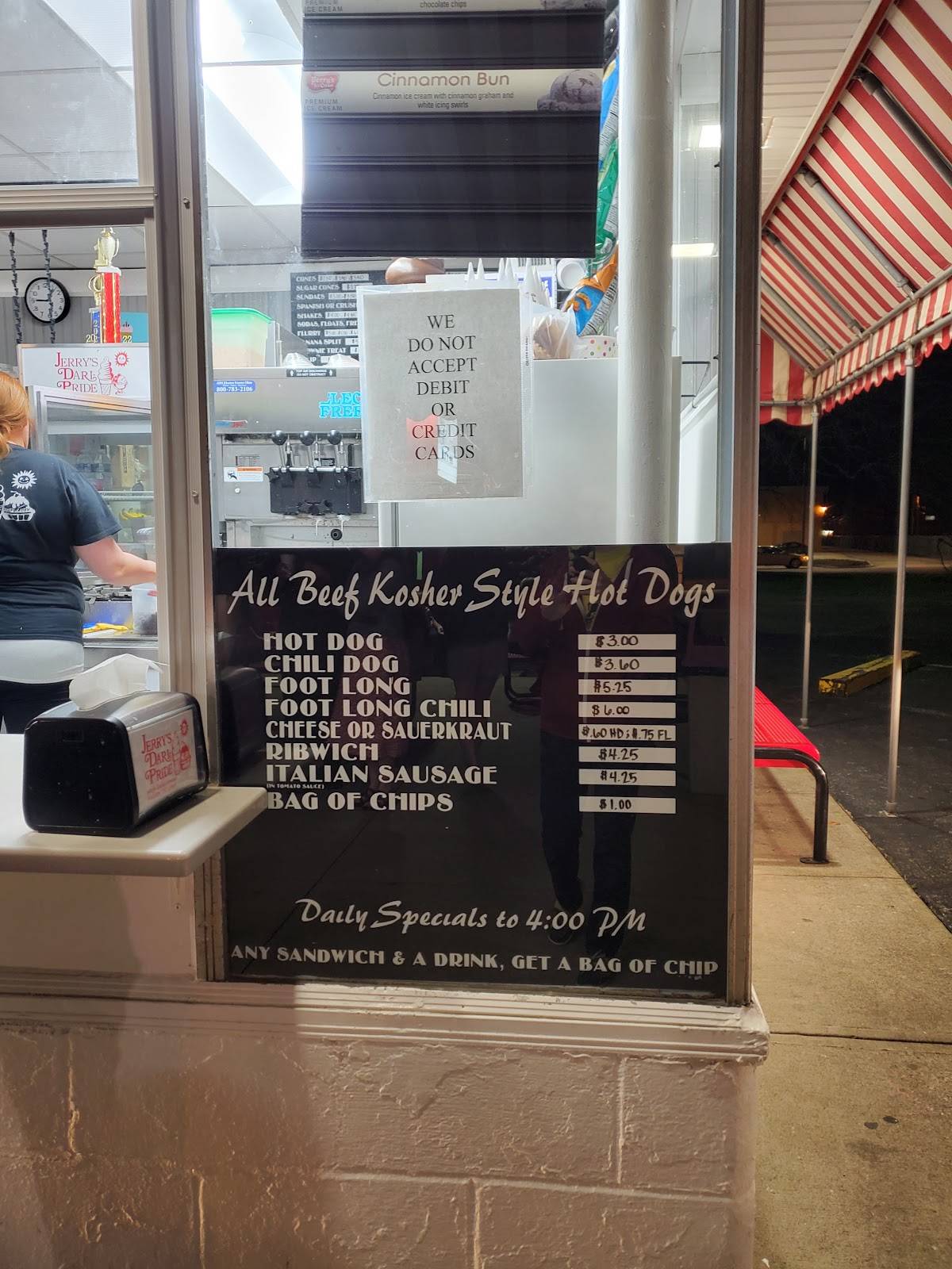 Menu at Jerry's Dari-Pride, Wickliffe