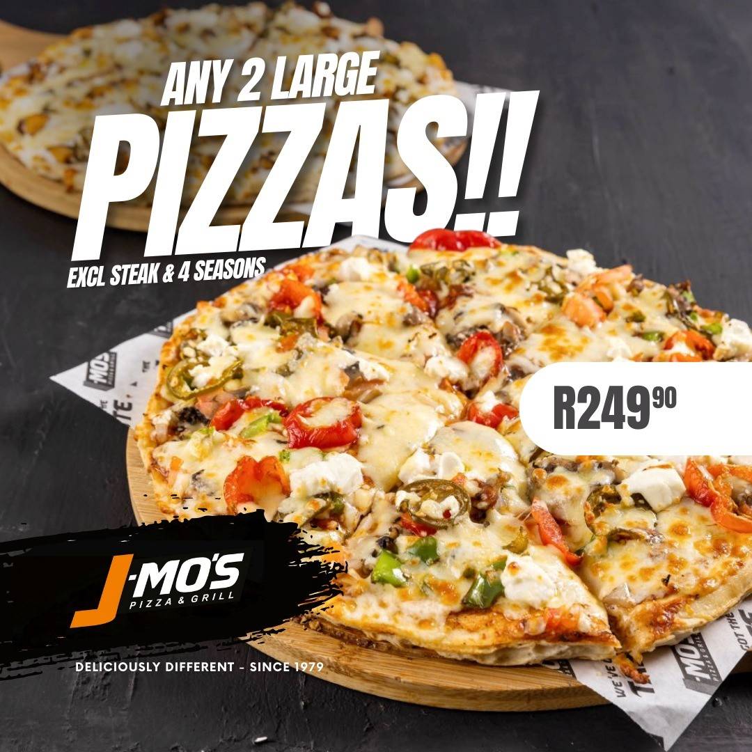 Menu at Jmo's Westwood Mall Halaal restaurant, Durban