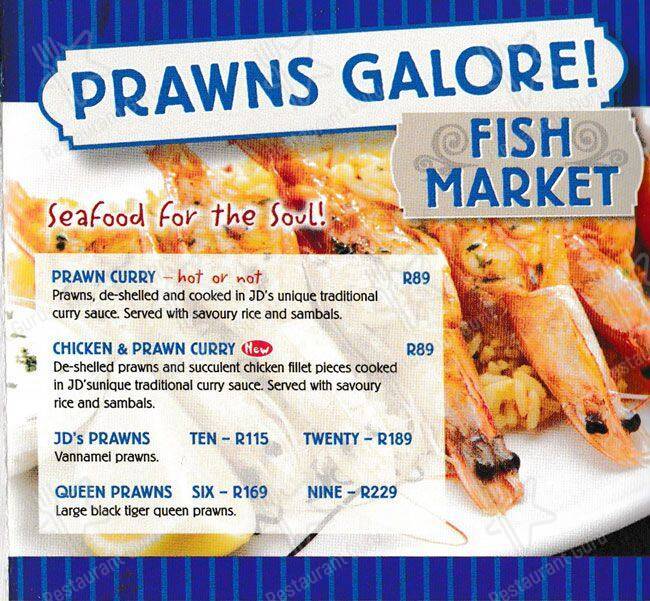 Menu at John Dory's restaurant, Cape Town, Cnr Main Rd & Broadway Blvd