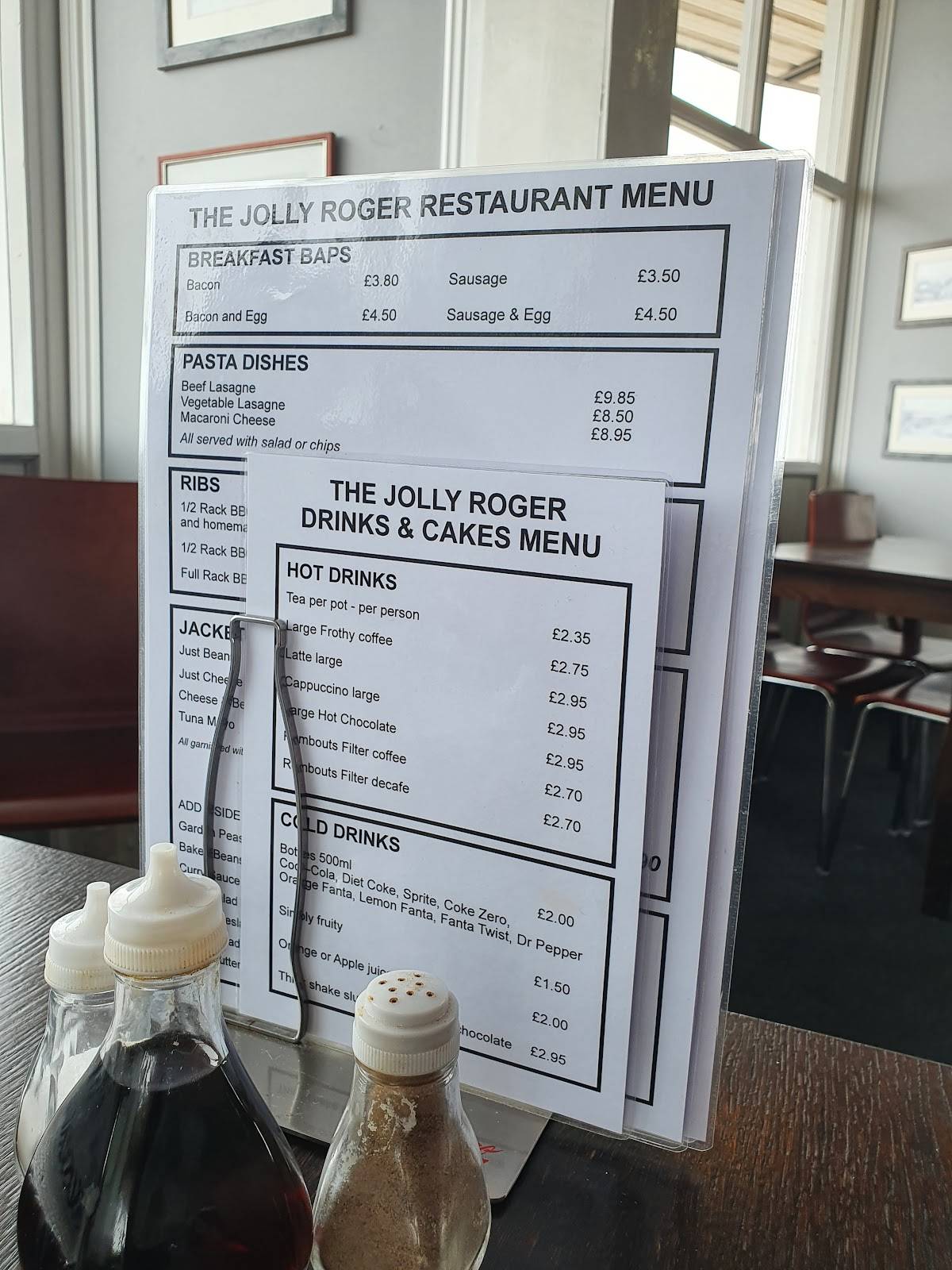 Menu at Jolly Roger's Restaurant, Clacton-on-Sea