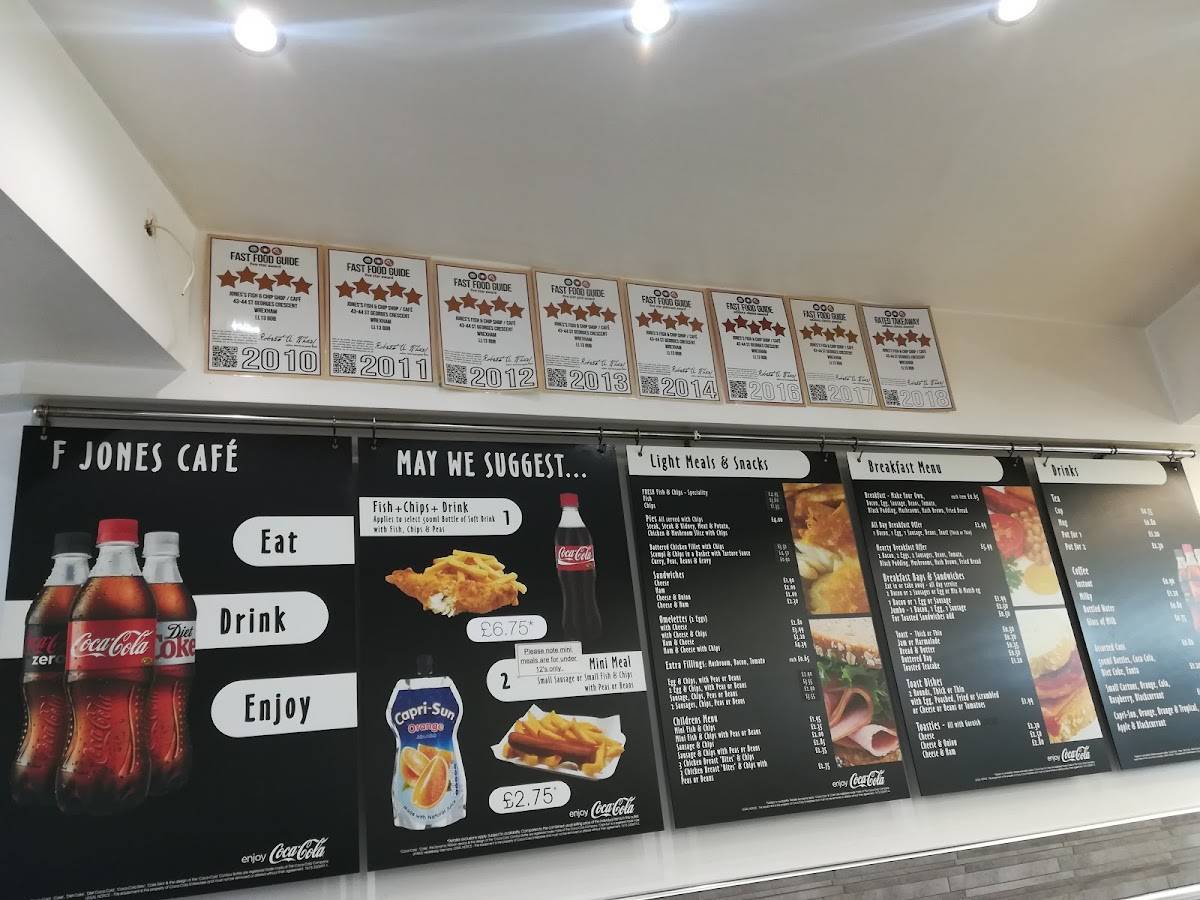 Menu at Jones's Fish & Chip Shop fast food, Wrexham