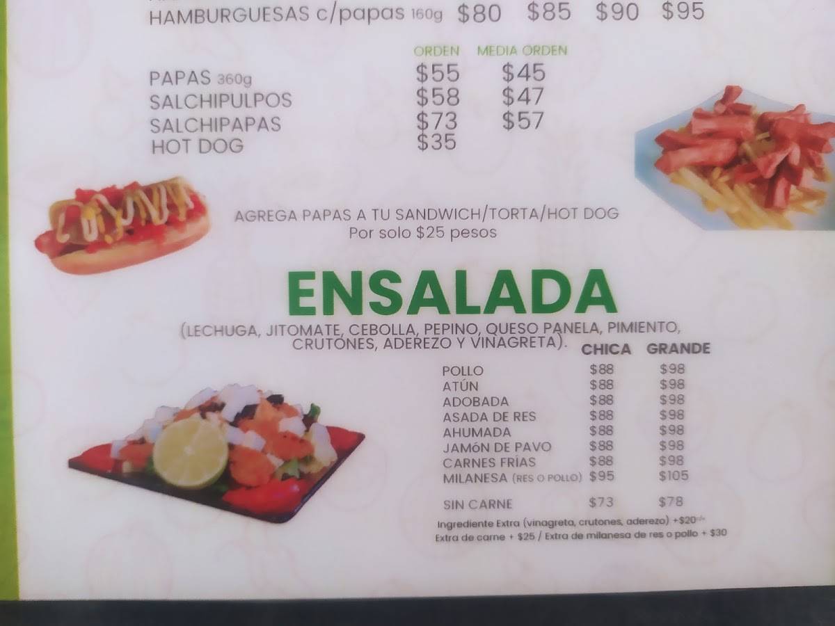 Carta del pub y bar Jugos y Chocos Tony, Aguascalientes, Av ...