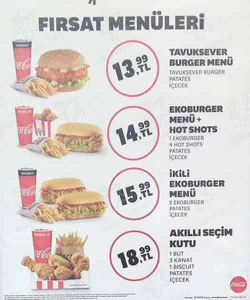 Menu at KFC, Istanbul, Harman Sok.