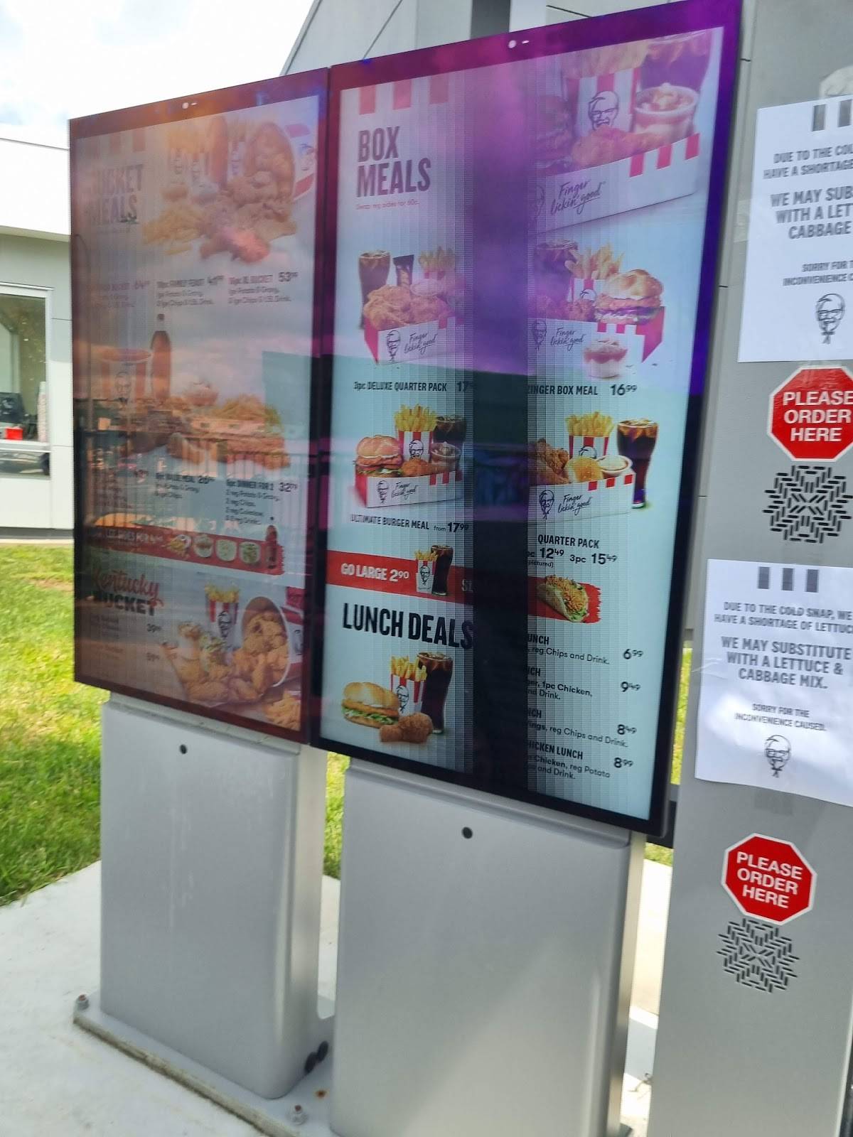 Menu at KFC restaurant, Auckland, Great South Rd