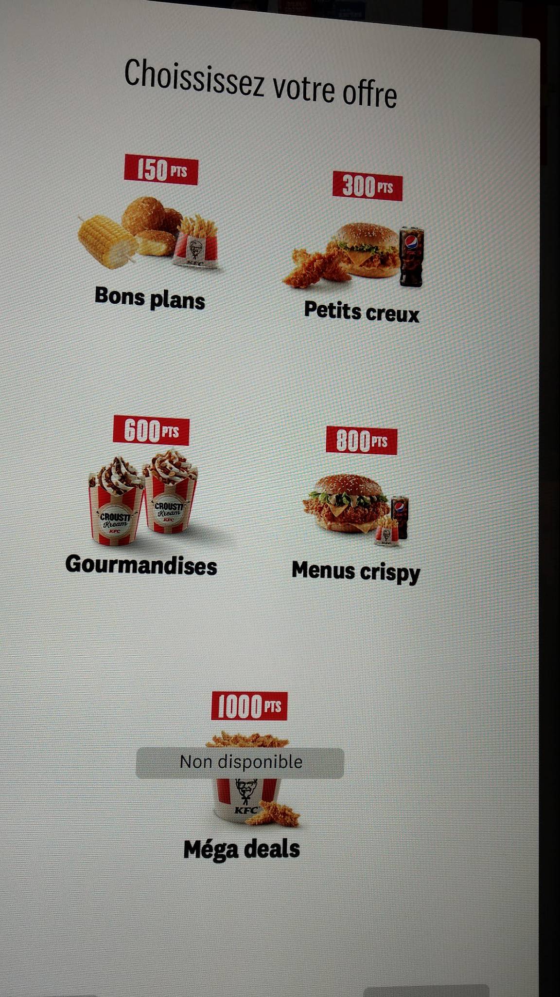 Menu au KFC Paris Saint Lazare restaurant, Paris