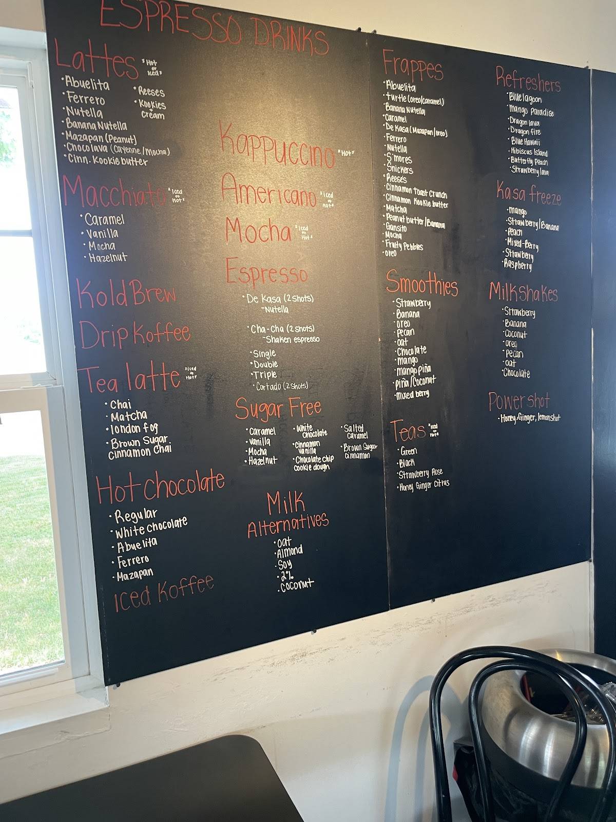 Menu at Kafé De Kasa restaurant, Crest Hill, Plainfield Rd