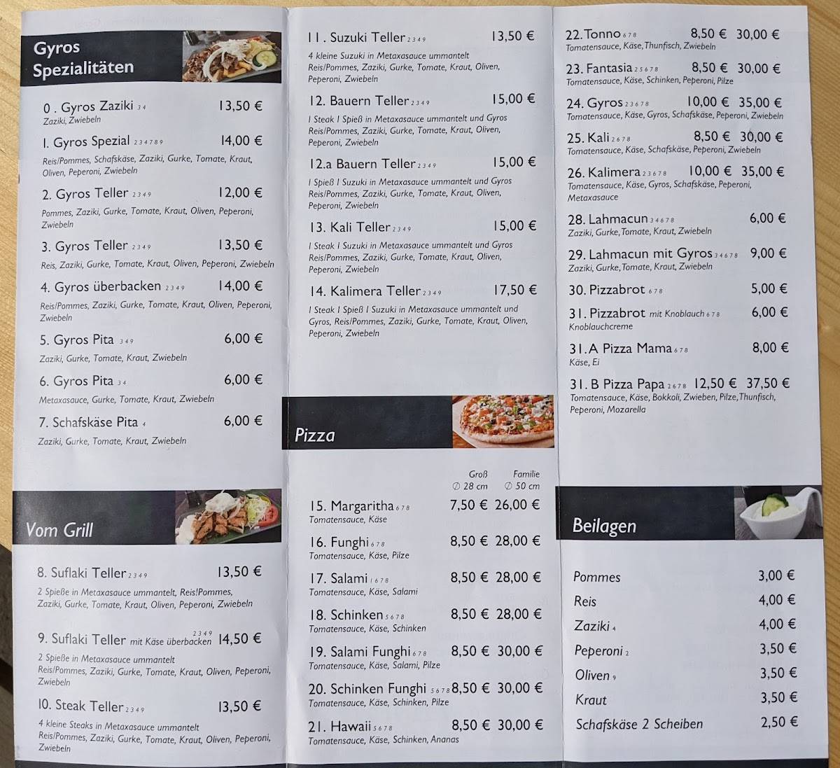 Speisekarte von Kalimera Grill-Imbiss pizza, Bückeburg, Steinberger Str. 41