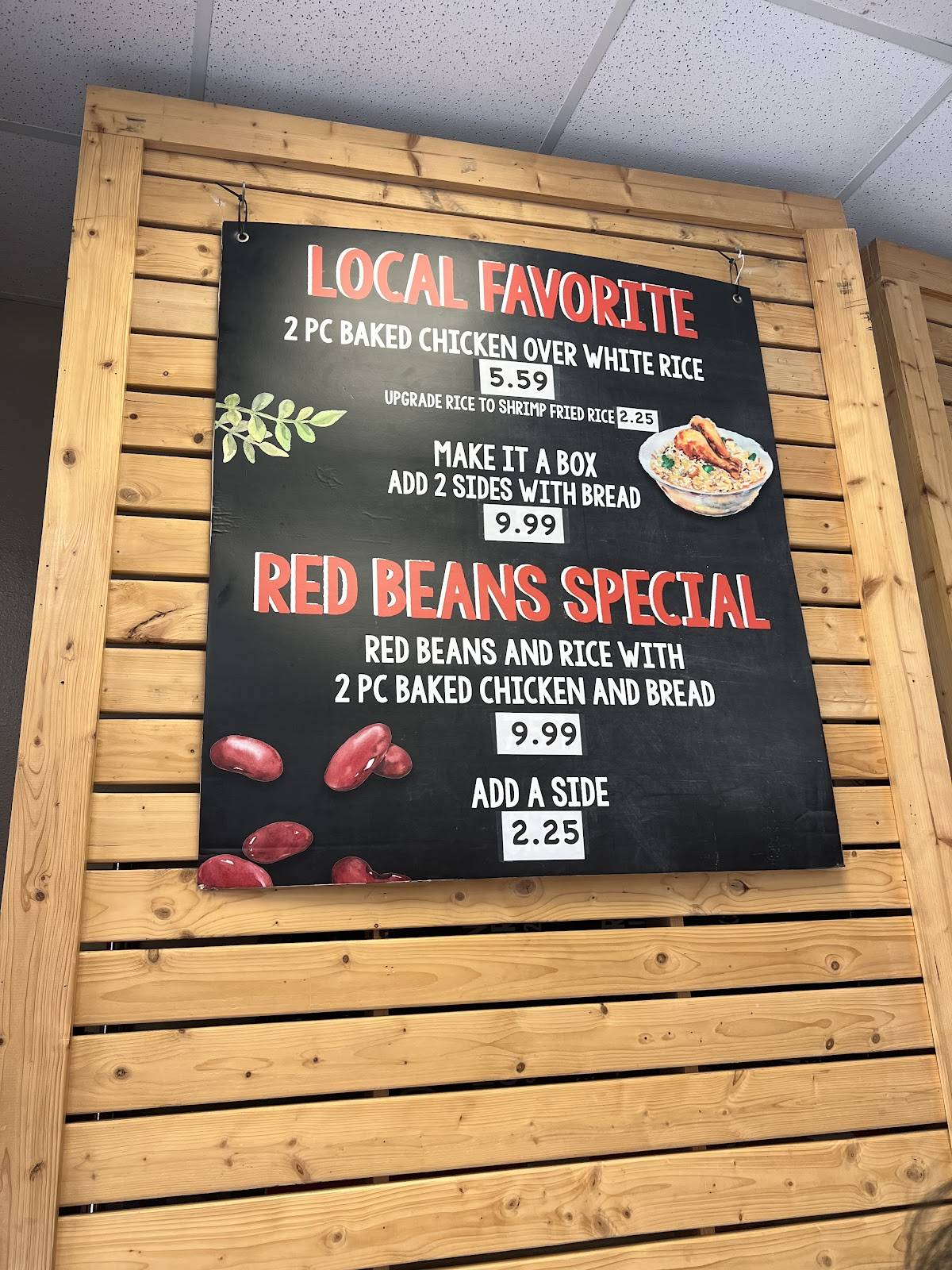 Menu at Kane's Deli restaurant, Ponchatoula