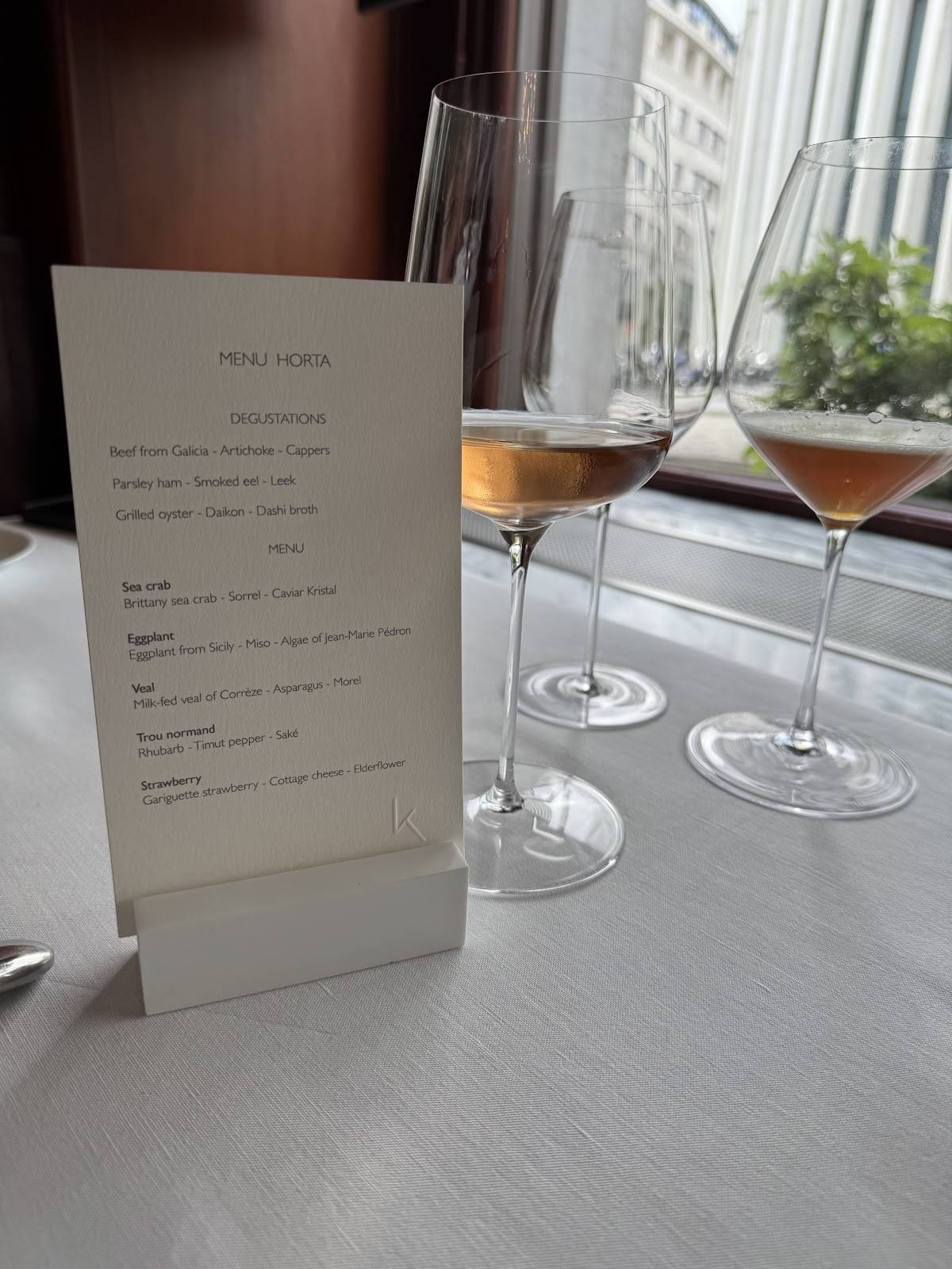 Menu at Karen Torosyan Bozar Restaurant, Brussels