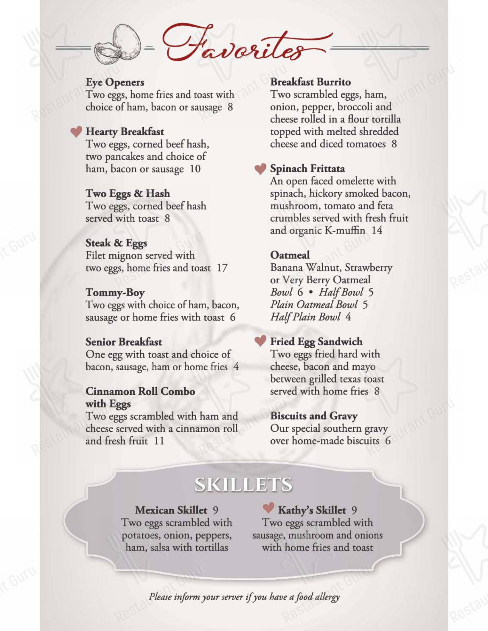 Menu at Kathy's 126 Restaurant & Lounge, Flushing