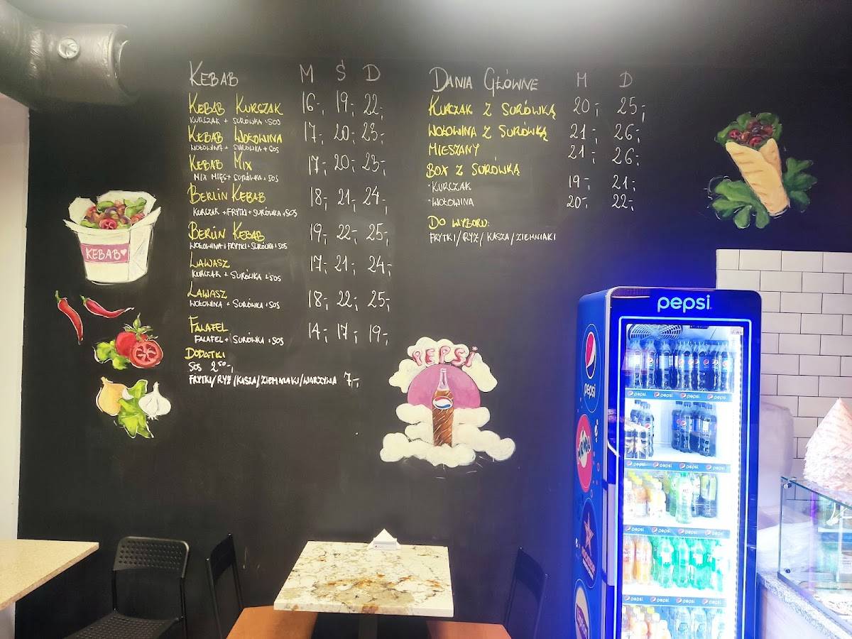 Menu at Kebab Rafik, Warsaw, Stefana Baleya 9