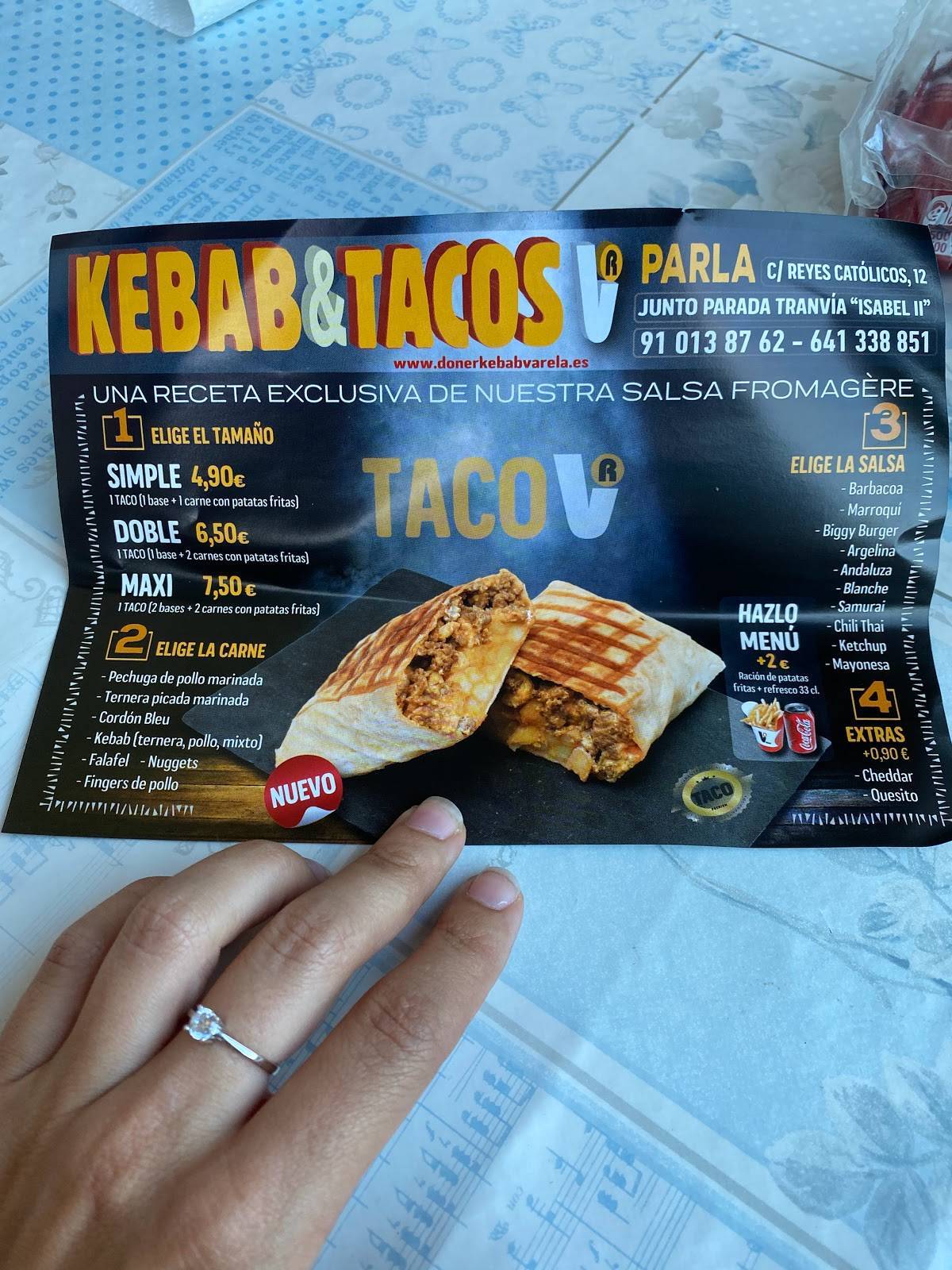 Carta del restaurante Kebab & Tacos, Parla