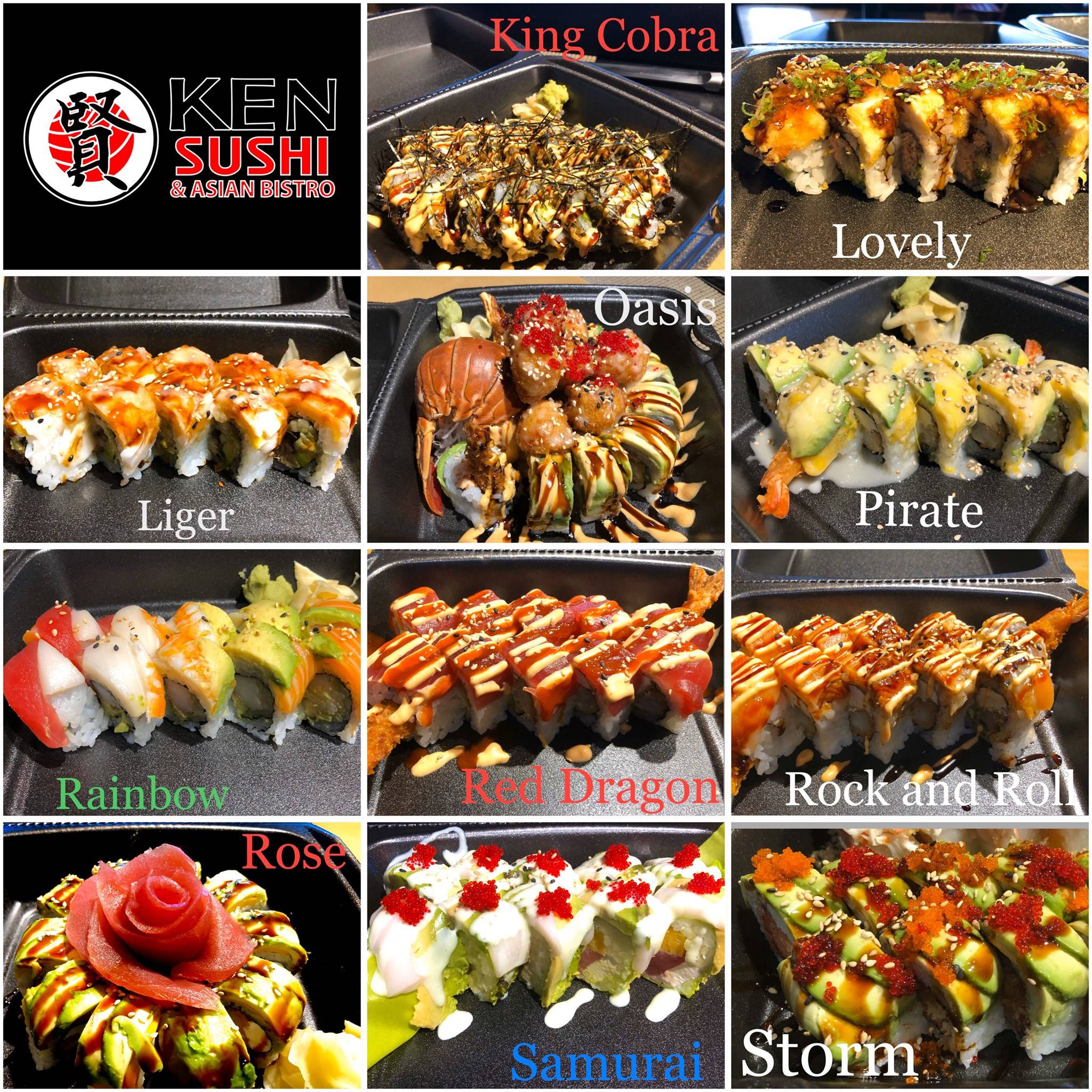 Menu at Ken Sushi & Asian Bistro restaurant, Clearwater, Gulf to Bay Blvd