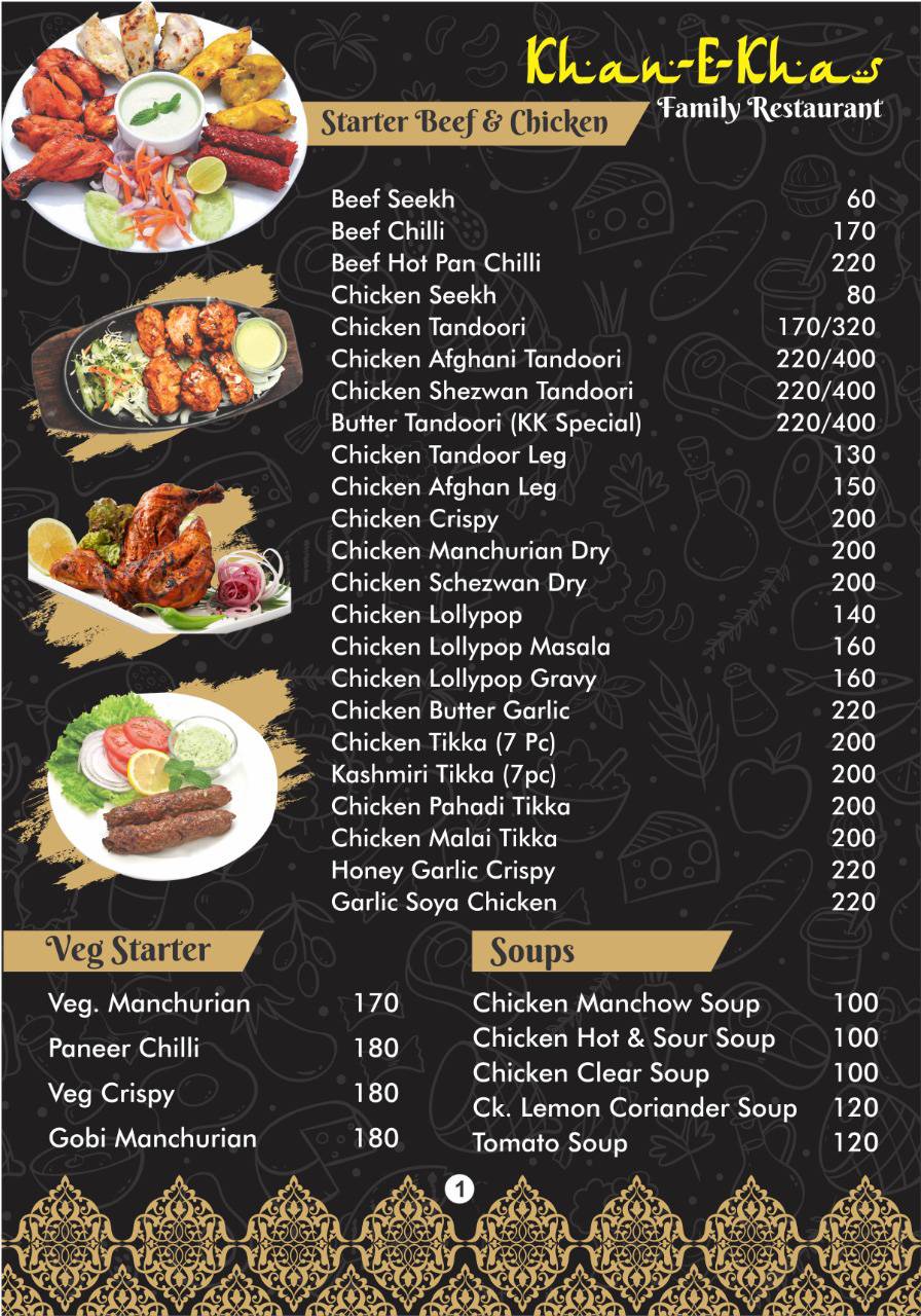 Menu at Khan e Khas family Restaurant, Pune