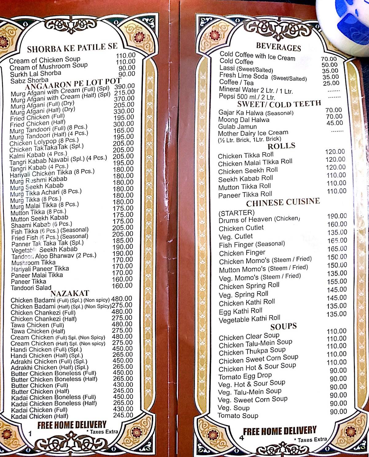 Menu at Khana Khazana Restaurant, New Delhi, TA-61