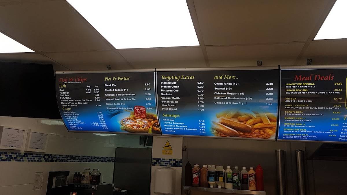 Menu at Kimberley Fish Bar, Nottingham