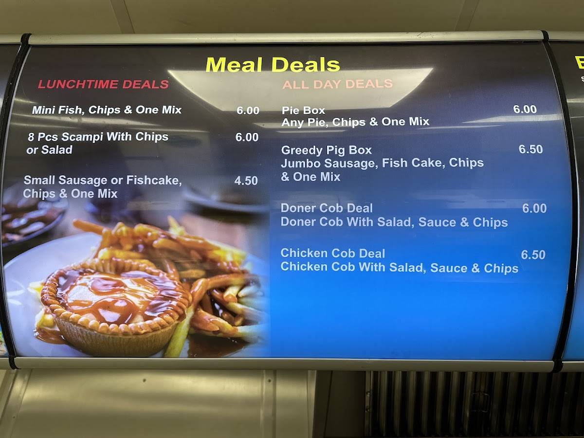 Menu at Kimberley Fish Bar, Nottingham