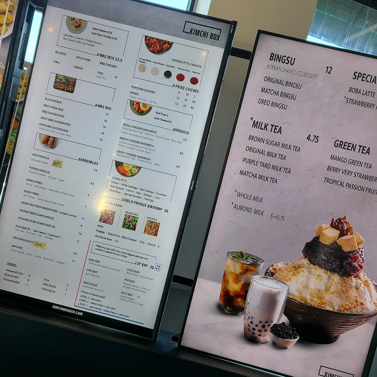 Menu at Kimchi Box restaurant, Novi