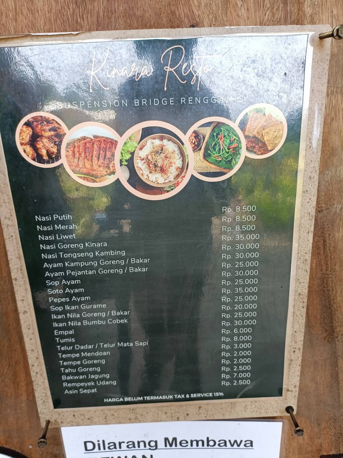 Menu at Kinara Resto Kawah Rengganis restaurant, Alamendah