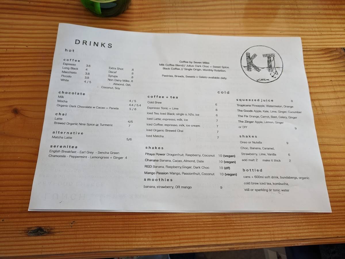 Menu at King Tide Cafe, Brooklyn