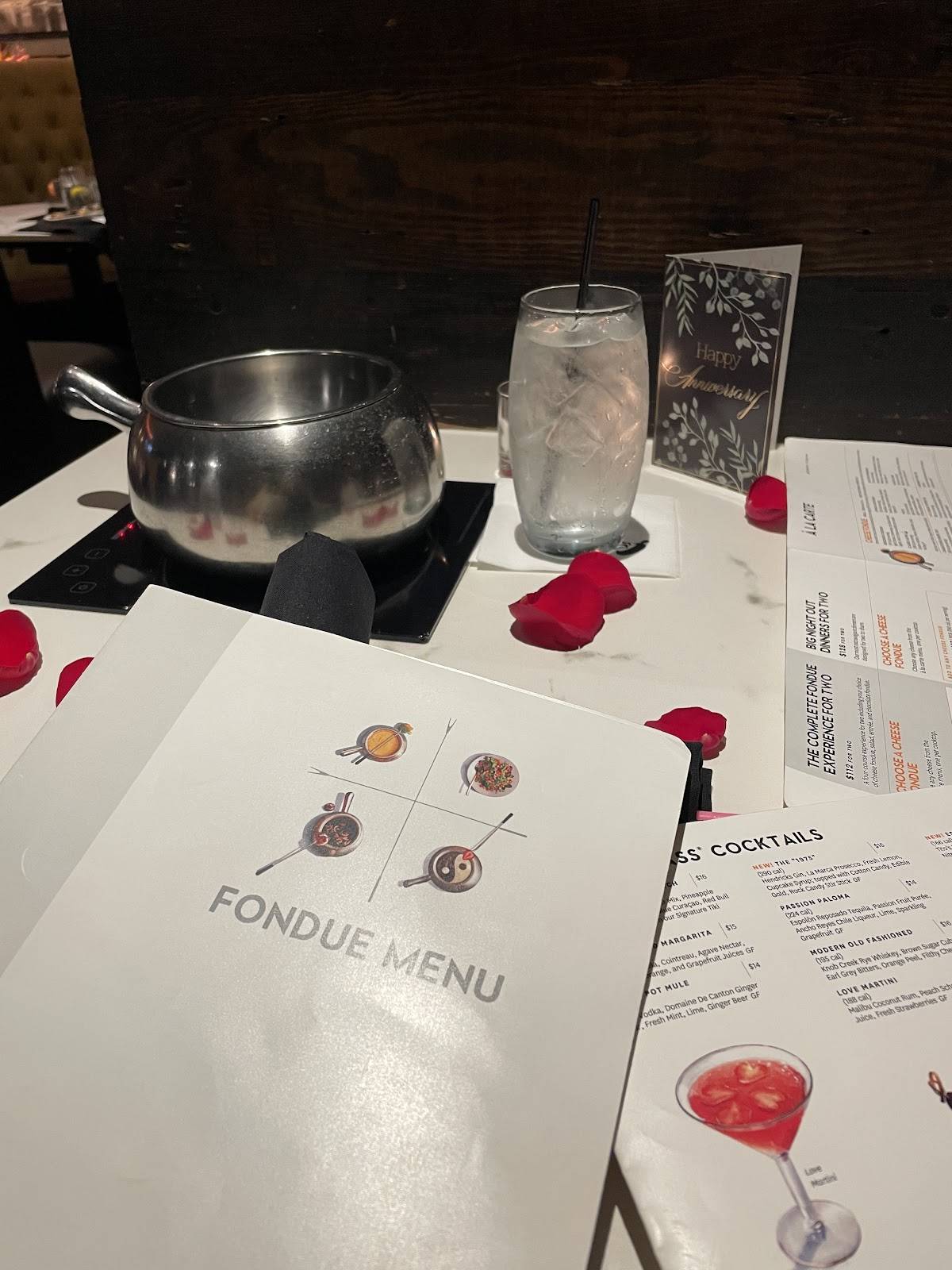 Menu at Melting Pot restaurant, King of Prussia