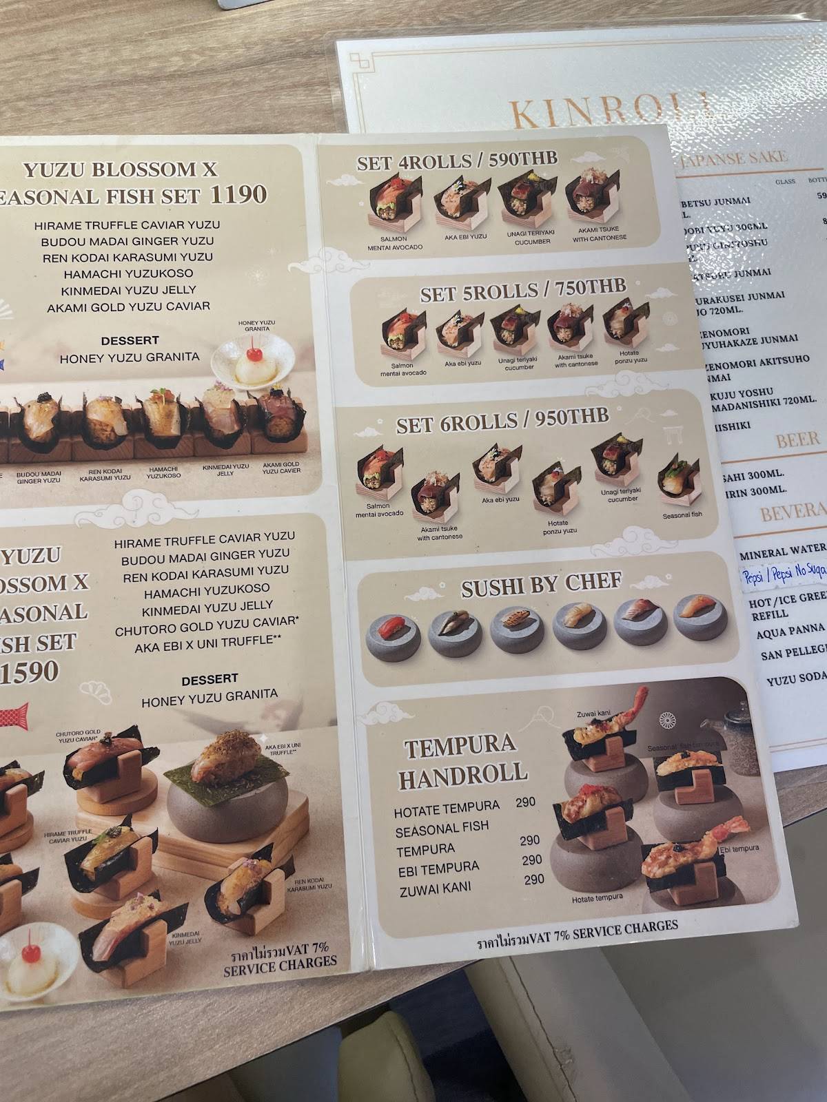 Menu at Kinroll - Ari กินโรล - อารีย์ restaurant, Bangkok