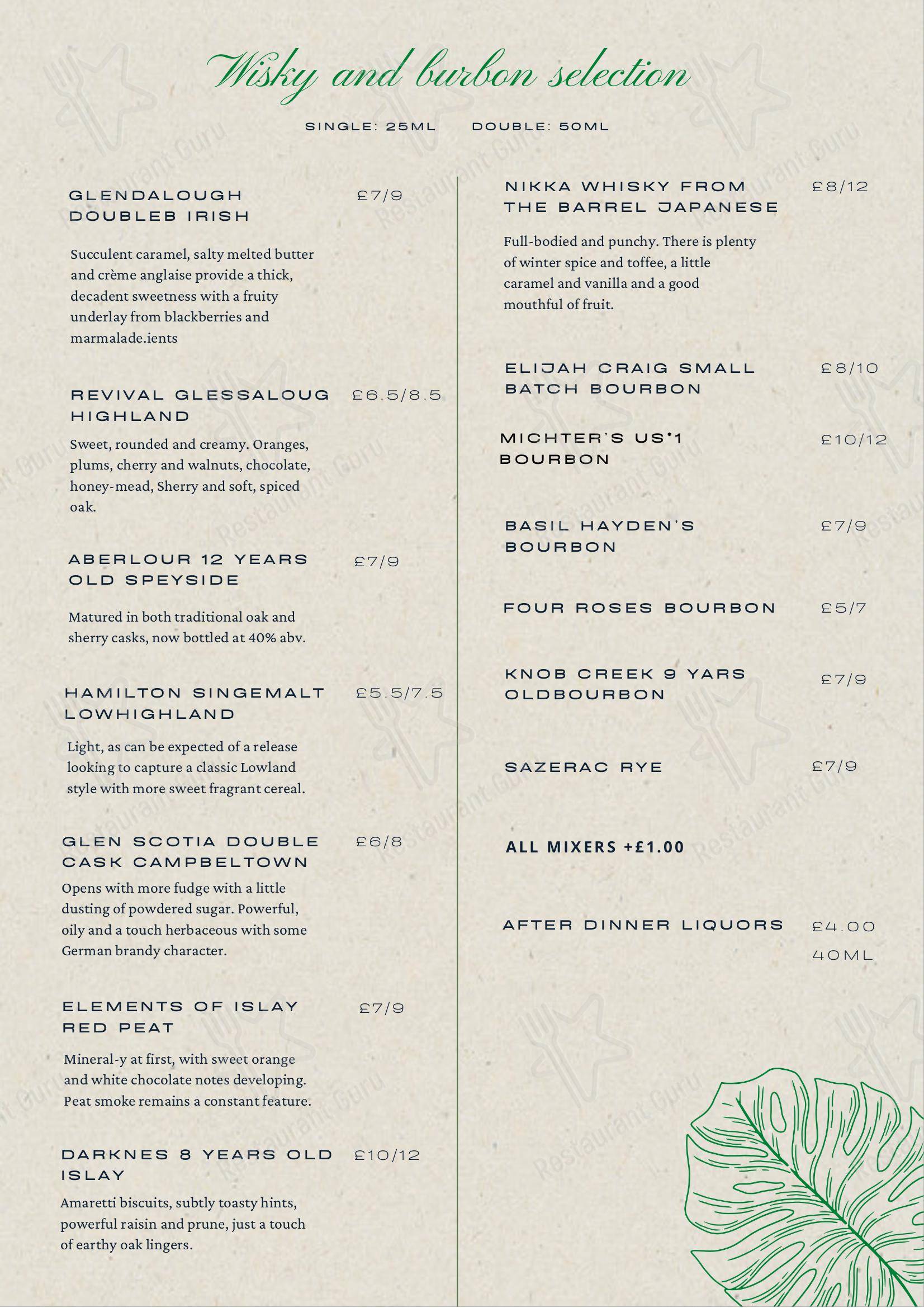 Menu at Knowledge Restaurant, Sunderland