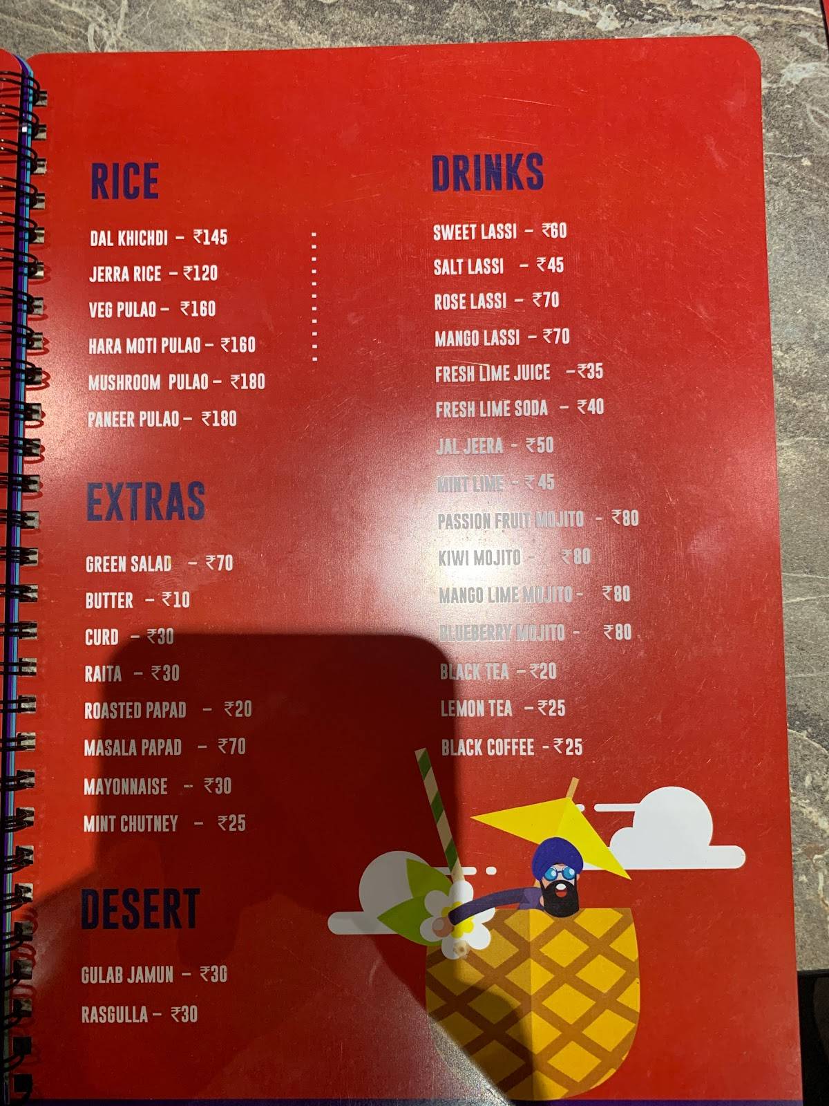 Menu at Urban Paratha Vyttila, Kochi, RP arcade