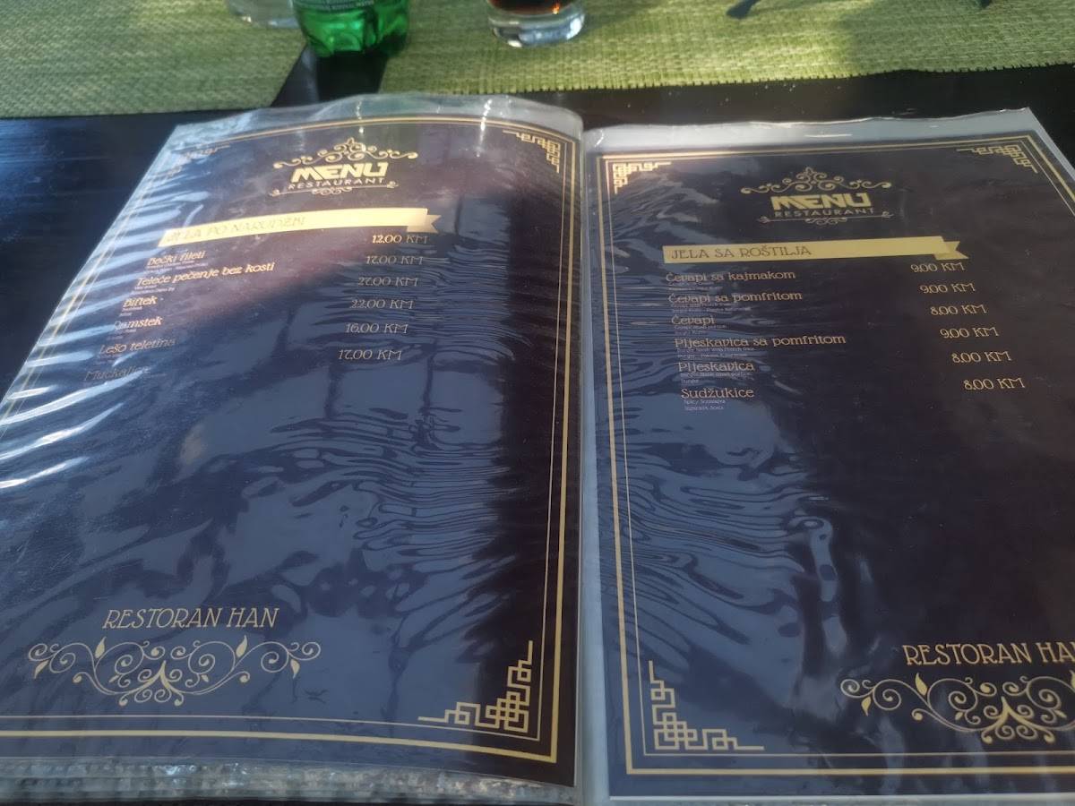 Menu at Restaurant Han, Konjic