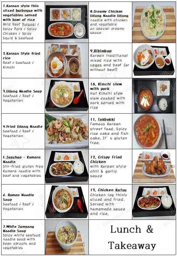 Menu at Korean Bistro Yeon, Restaurant, New Plymouth