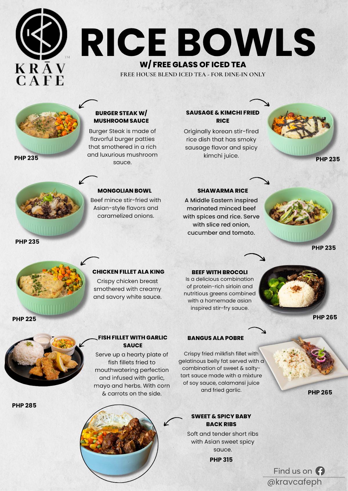 Menu at Krāv Café restaurant, Lipa