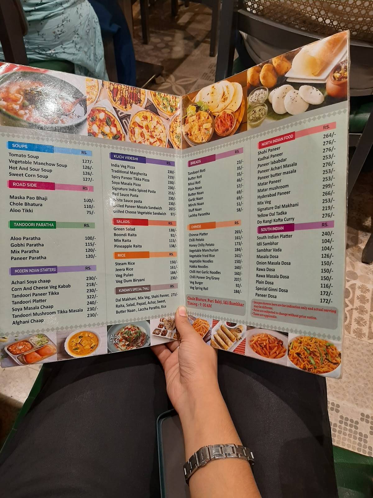 Menu at Kundan's, Moradabad, Peeli Kothi Circle