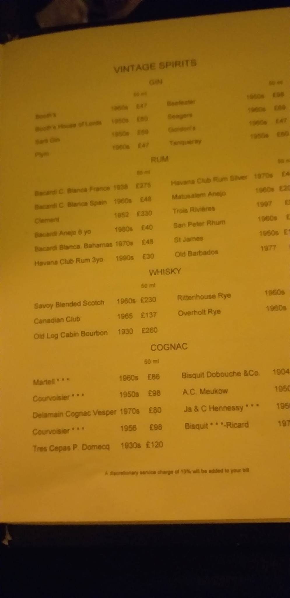 Menu at Kwãnt Mayfair pub & bar, London