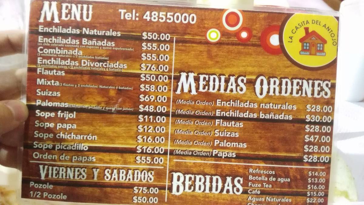Carta del restaurante LA CASITA DEL ANTOJO SALTILLO, Saltillo, Juan ...
