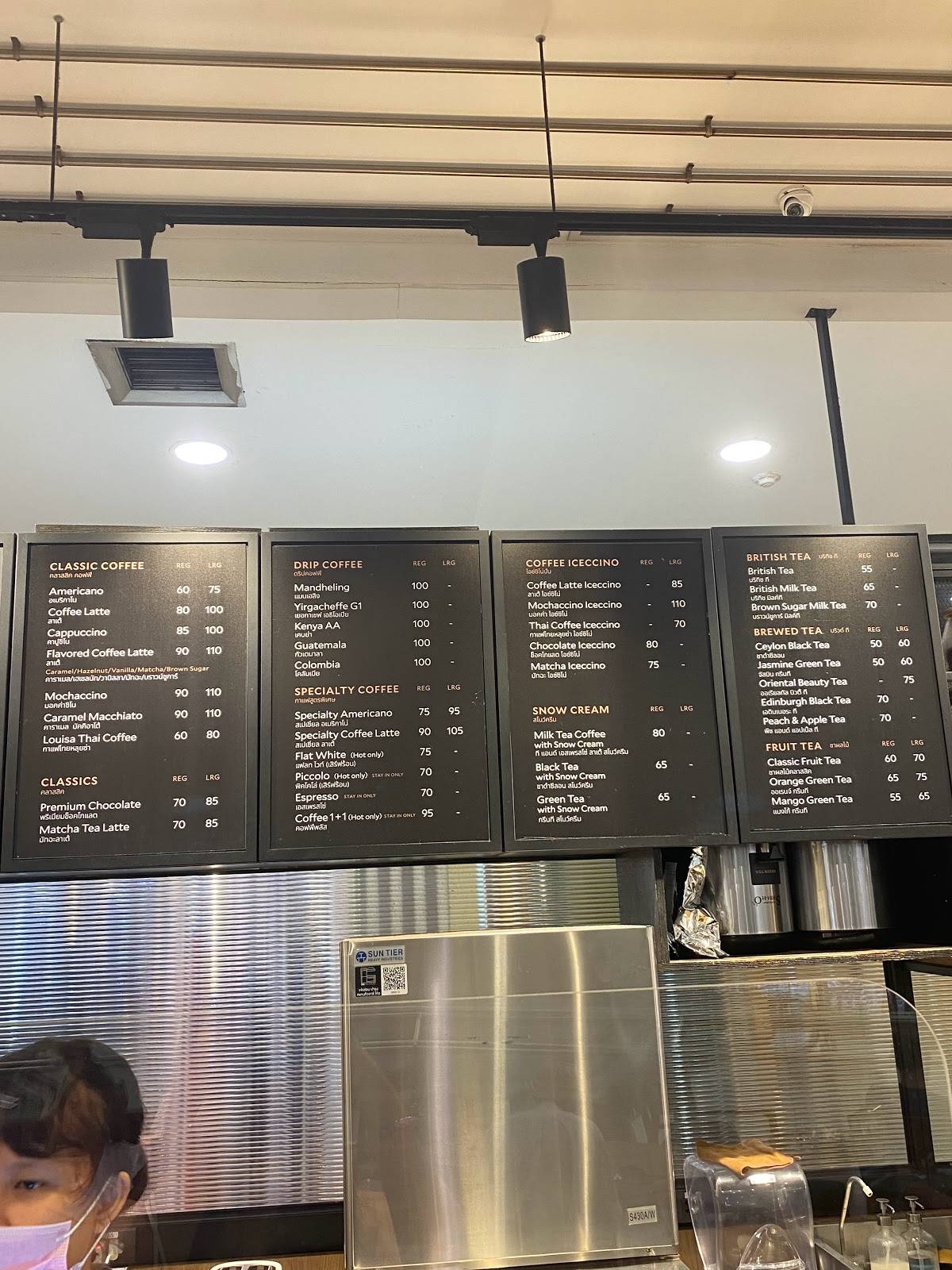 Menu at LOUISA COFFEE cafe, Bangkok, 496 502